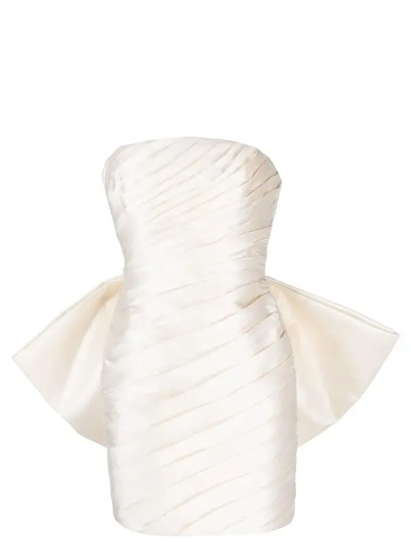 Rachel Gilbert Emmy Bow-embellished Minidress - Neutrals