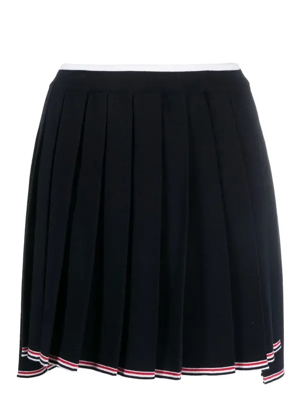 Thom Browne Full Needle Knitted Pleated Skirt - Blue