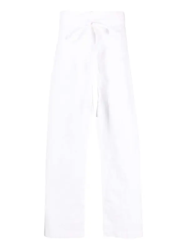 Matteau Drawstring Waist Wide-leg Trousers - White