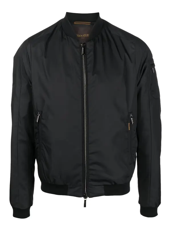 MOORER Zip-up Bomber Jacket - Black