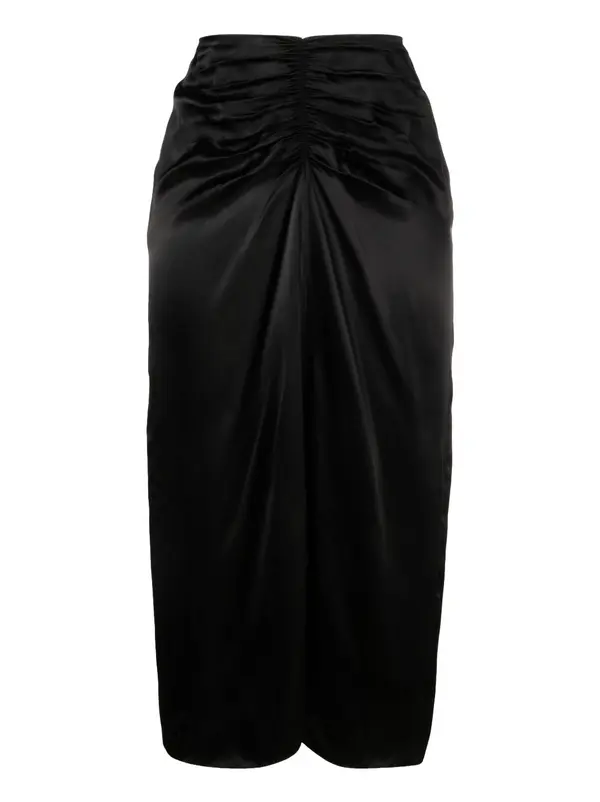 LANVIN Gathered-waist Midi Skirt - Black
