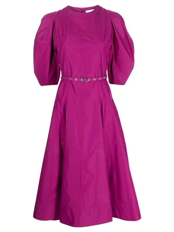 3.1 Phillip Lim Belted-waist Short-sleeve Dress - Purple