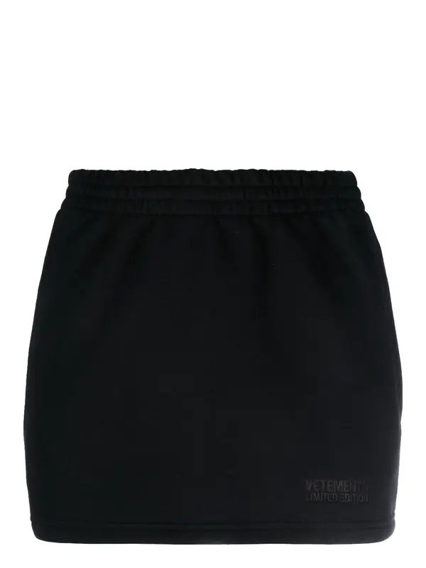 Vetements Elasticated Cotton-blend Miniskirt - Black