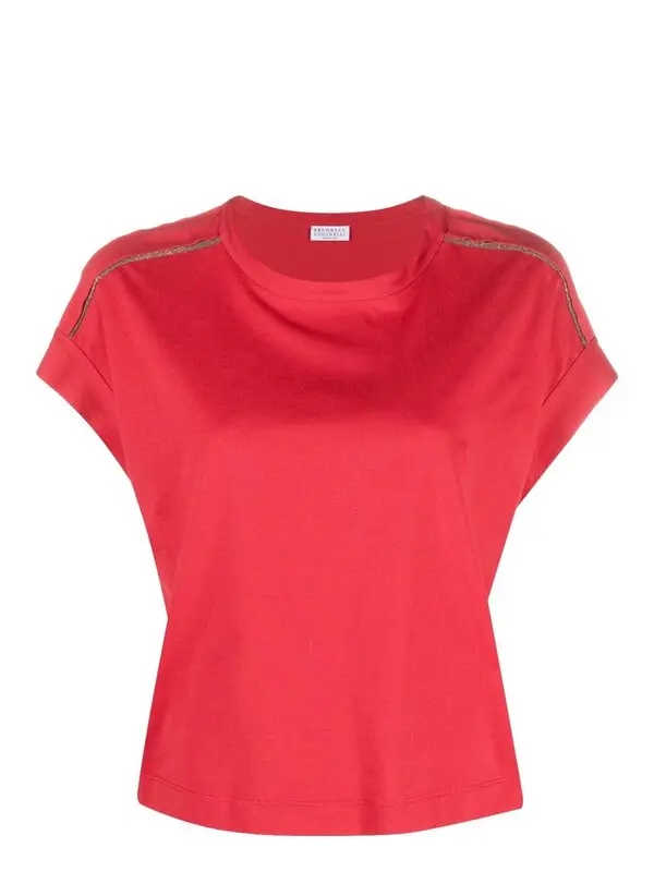 Brunello Cucinelli Monili Chain-detail T-shirt - Red