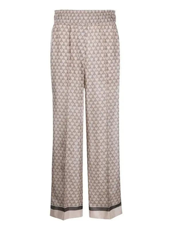 Brunello Cucinelli Printed Cropped Wide-leg Trousers - Neutrals
