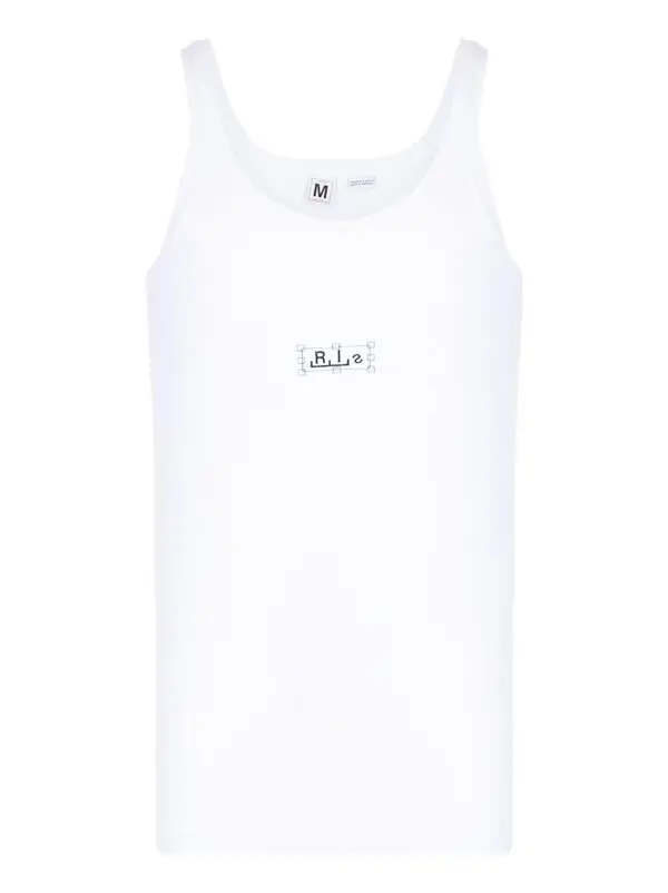 Random Identities Logo-print Cotton Tank Top - White