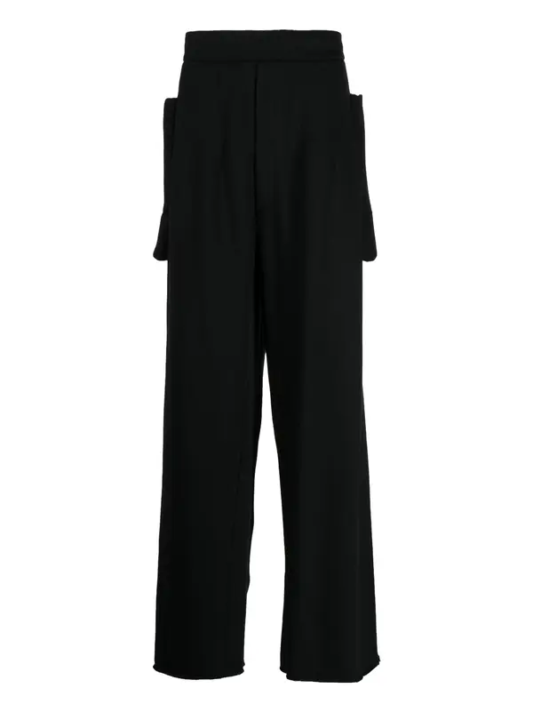 Random Identities Detailed-pocket Wide-leg Trousers - Black