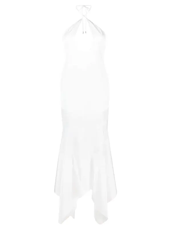 Attico Saskia Halterneck Maxi Dress - White