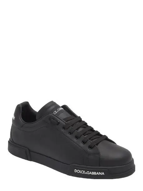 Dolce & Gabbana Portofino Logo Sneakers - Black/black