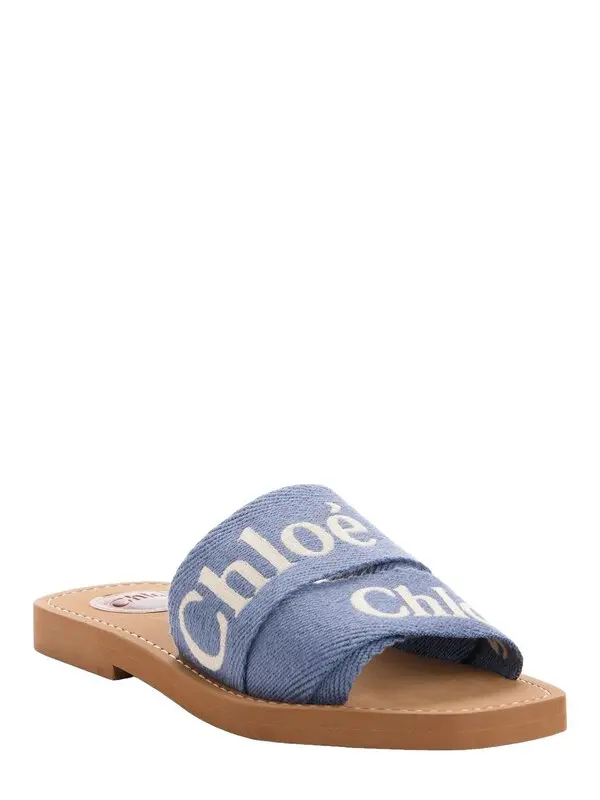 Chloé Woody Slide Sandal - Surfing Blue