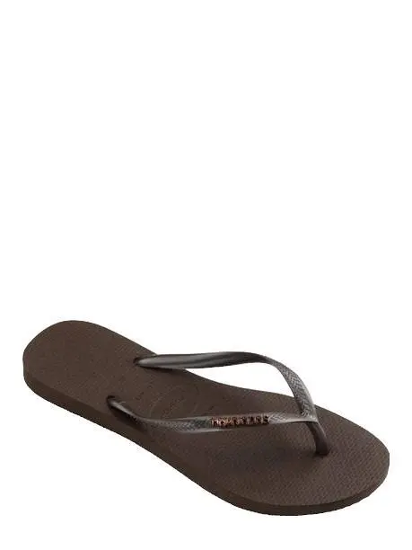 Havaianas Slim Logo Flip Flop - Dark Brown