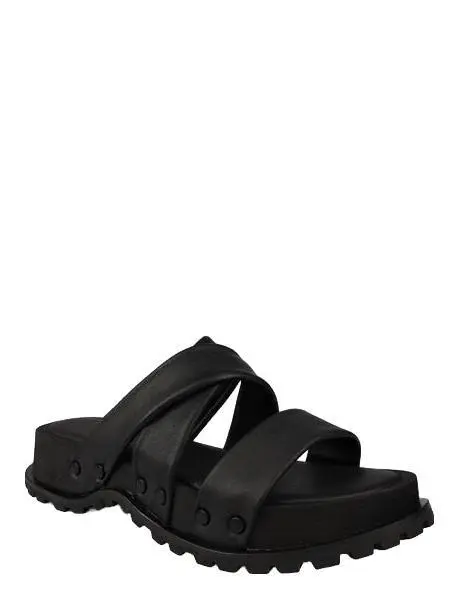 ARTISAN CRAFTED BY ZIGI Elixa Platform Sandals - Black Leather