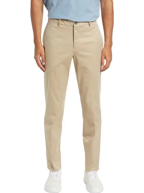 Berle Charleston Flat Front Stretch Twill Chino Pants - Khaki