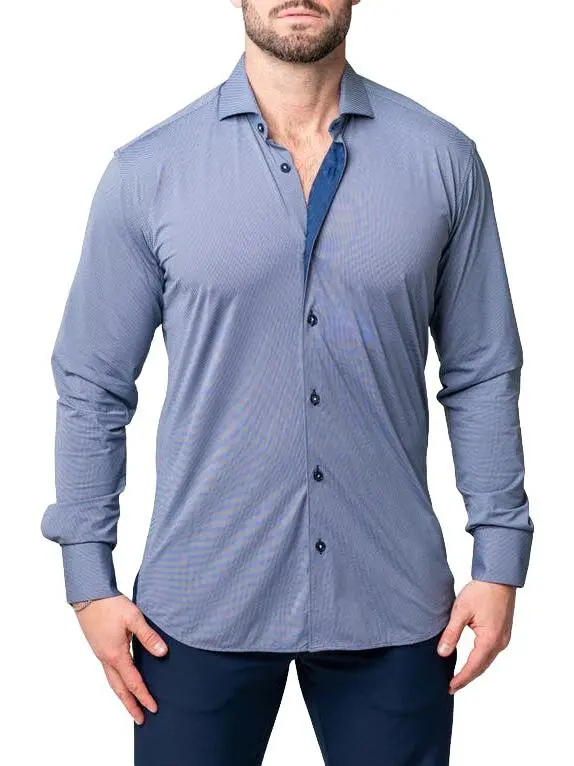 MACEOO Einstein Yoli Stretch Button-up Shirt - Blue
