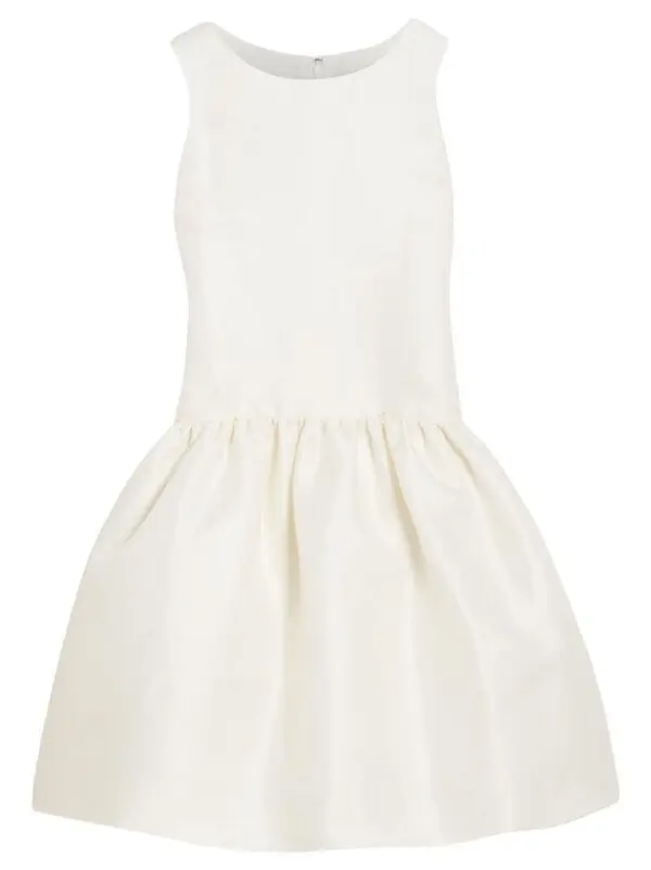 Oscar De La Renta Gathered Duchesse Silk-satin Dress - Ivory