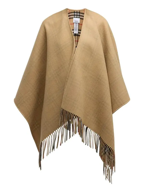 Burberry Charlotte Check Wool Cape - Archive Be