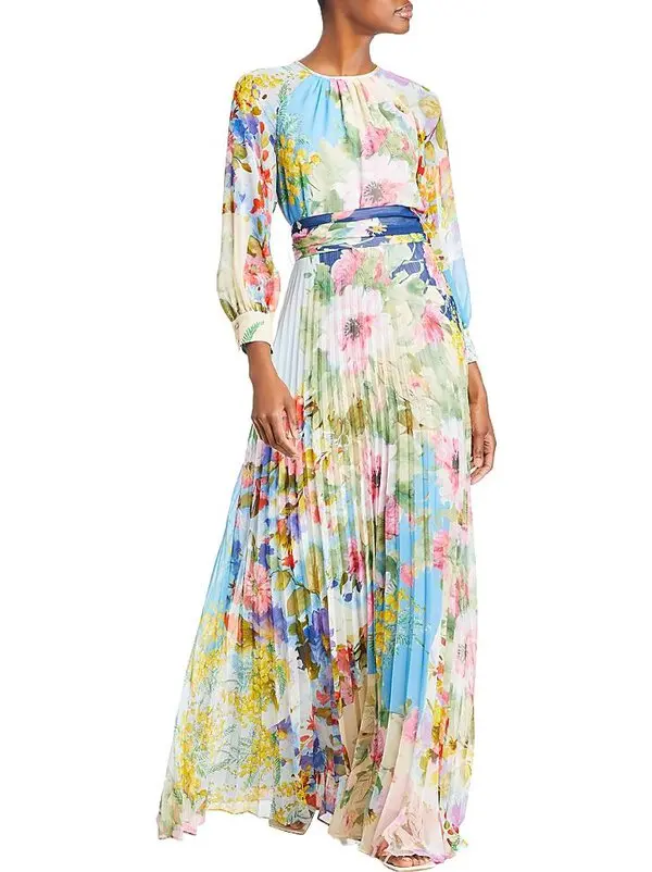 Rickie Freeman For Teri Jon Long Sleeve Maxi Dress - Multi