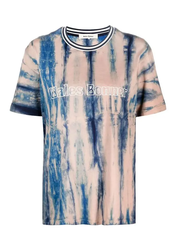 WALES BONNER Tie-dye Logo-embroidered T-shirt - Neutrals