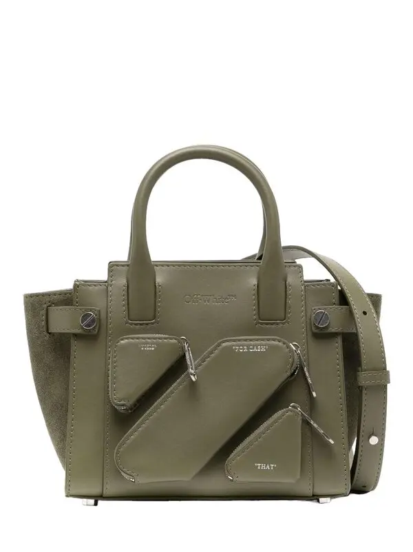 Off-White Small City Leather Tote Bag - Green
