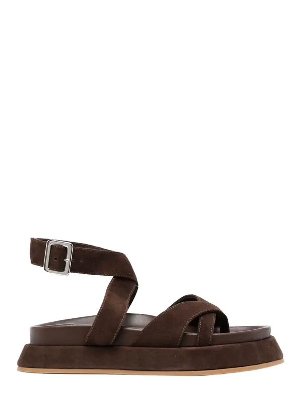 GIABORGHINI Gia/rhw Rosie Flat Sandals - Brown