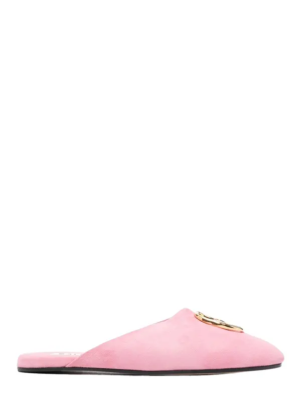 Bally Gylon Logo-plaque Suede Slippers - Pink