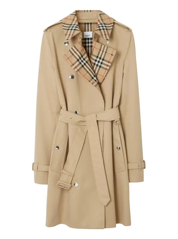 Burberry Vintage Check-trim Short Trench Coat - Neutrals