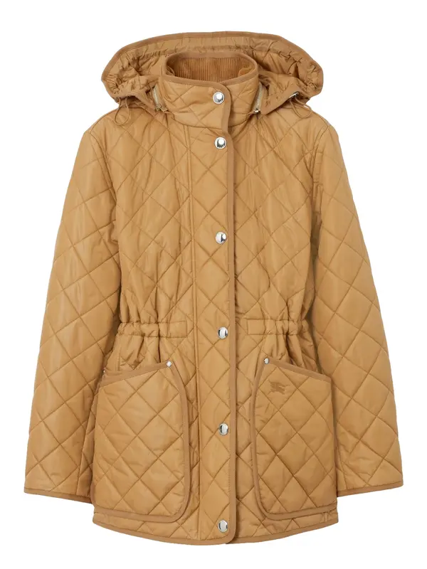 Burberry Diamond-quilted Hooded Jacket - Neutrals