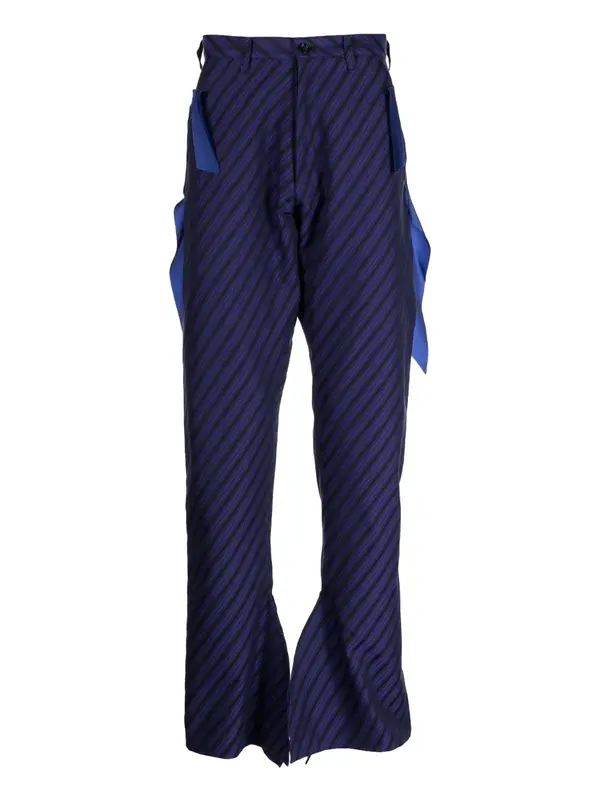 SULVAM Diagonal-striped Trousers - Purple