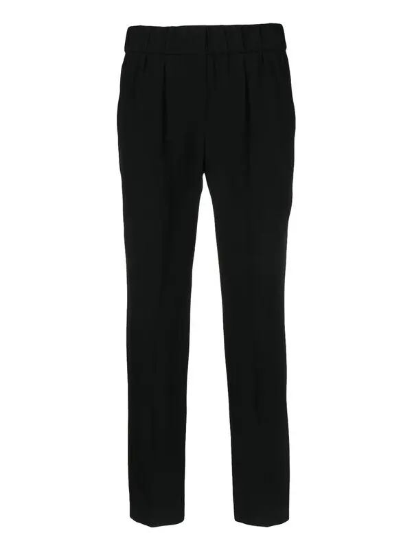 Brunello Cucinelli High-waist Cropped Trousers - Black