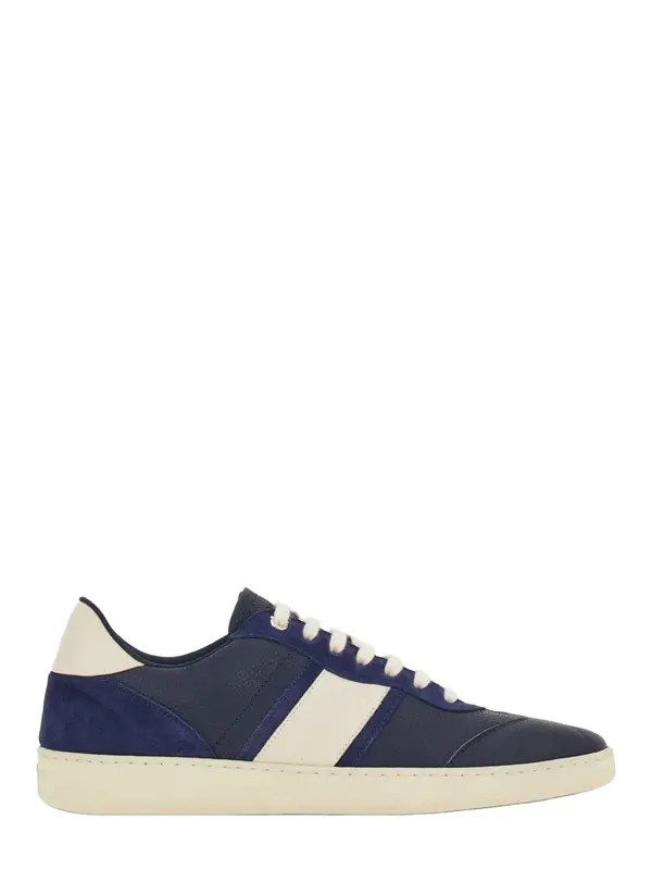 FERRAGAMO Logo-debossed Leather Sneakers - Blue