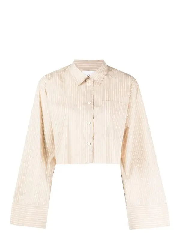 FRAME Classic-collar Long-sleeve Shirt - Neutrals