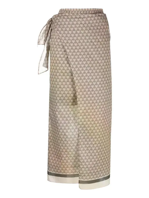 Brunello Cucinelli Starburst Print Cotton Skirt - C6901