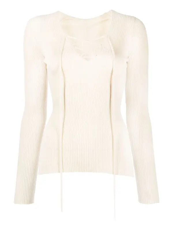 PETAR PETROV Tie-front Top - Neutrals