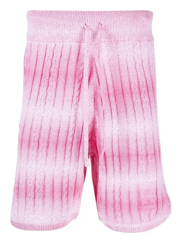 Gcds Knitted Degradé Bermuda Shorts - Pink