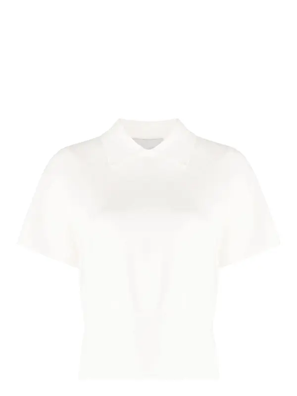 3.1 Phillip Lim Crepe-texture Polo Top - White