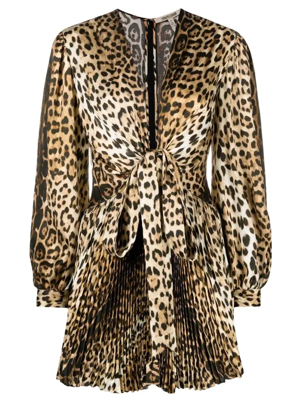 Roberto Cavalli Leopard-print Mini Dress - Orange