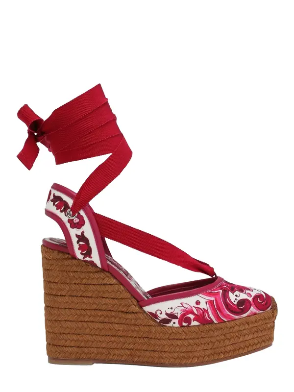 Dolce & Gabbana Majolica-print Espadrilles - Red