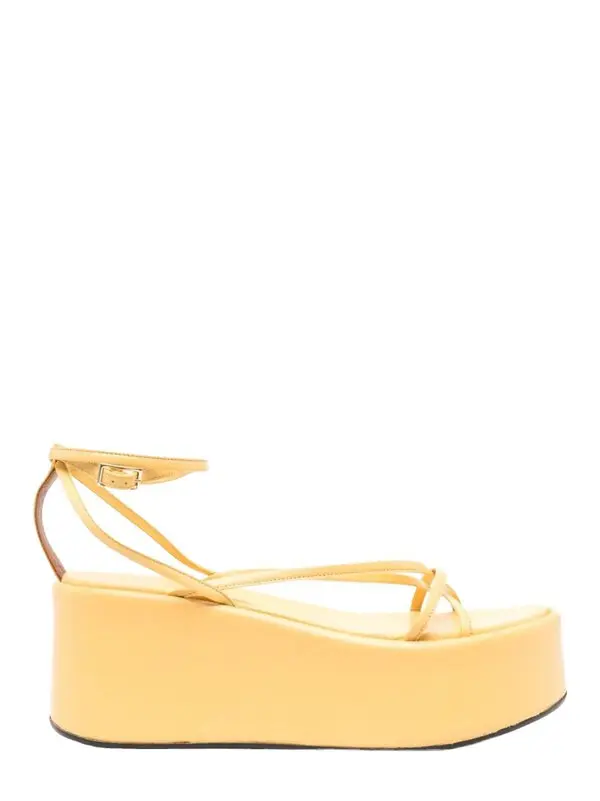 ATP ATELIER Nole 80mm Leather Platform Sandals - Yellow