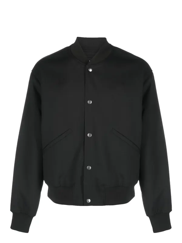 JIL SANDER Plain Cotton Bomber Jacket - Black