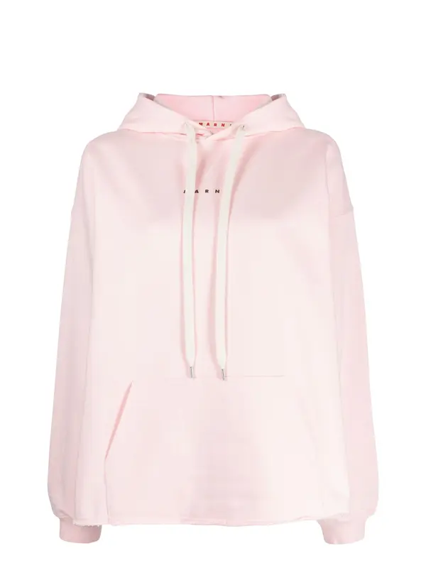 Marni Logo-print Cotton Hoodie - Pink