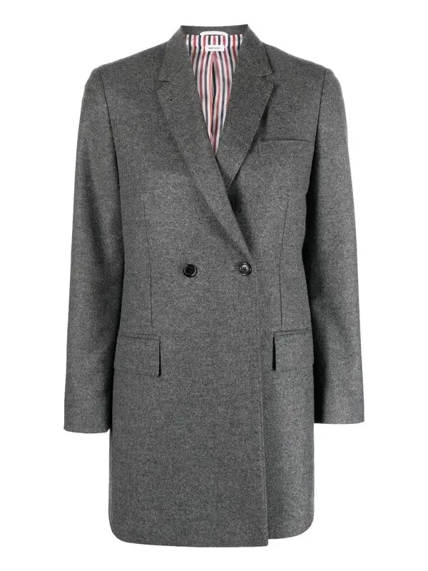 Thom Browne Elongated Double-breasted Blazer - Grey