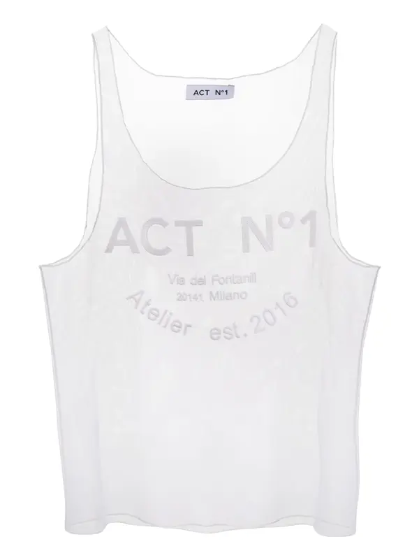 ACT Nº1 Logo Print Tank Top - White