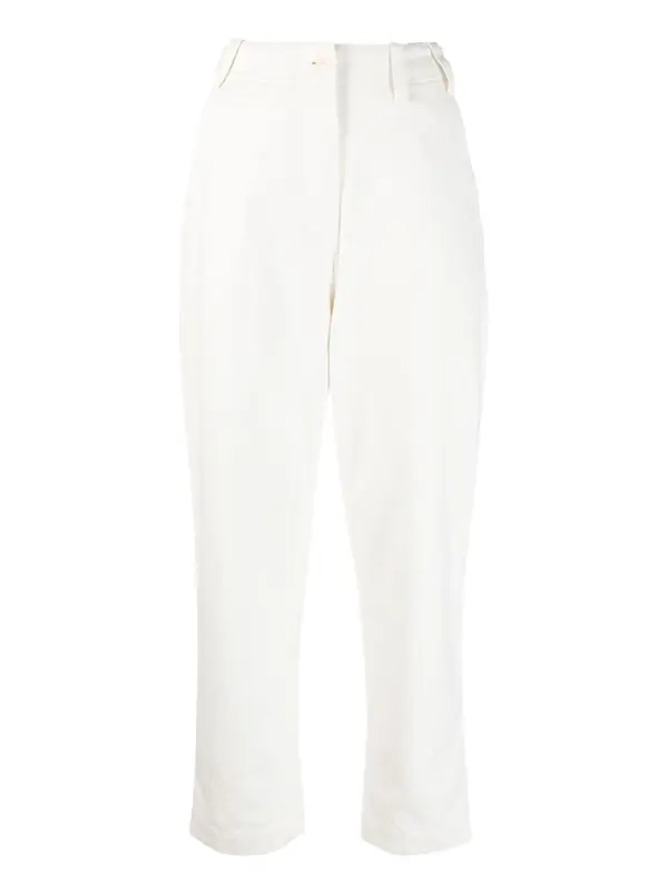 MARGARET HOWELL High-waisted Tapered Trousers - White