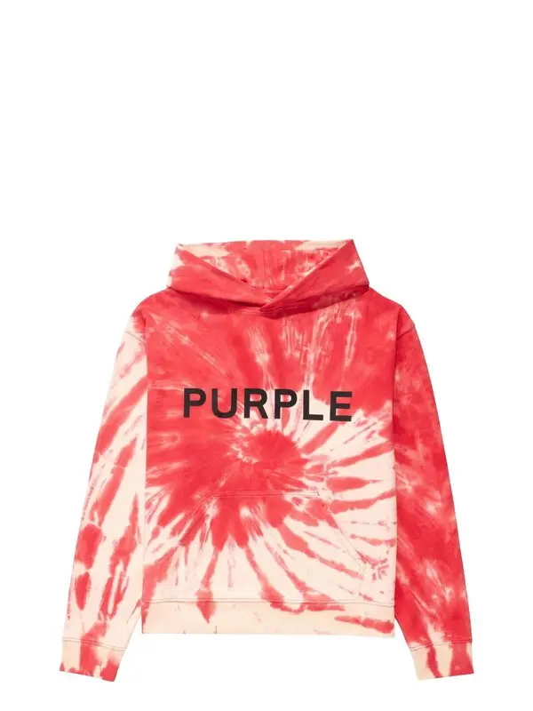 PURPLE BRAND Logo-print Tie-dye Hoodie - Red