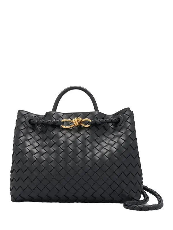 Bottega Veneta Medium Andiamo Intrecciato Leather Tote - Black