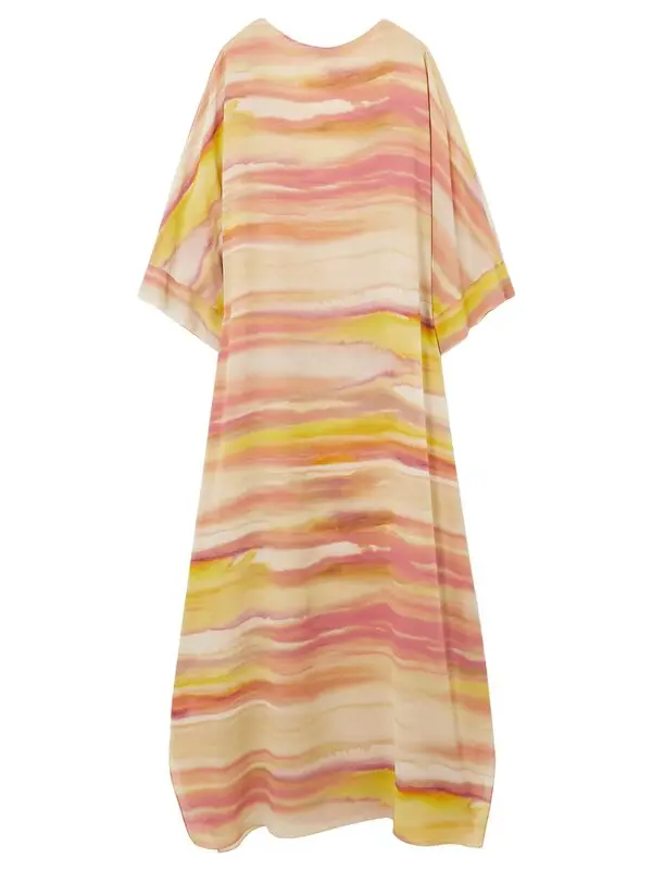 Loro Piana Cillia Striped Silk-chiffon Maxi Dress - Yellow