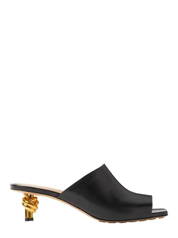 Bottega Veneta Knot Leather Mules - Black
