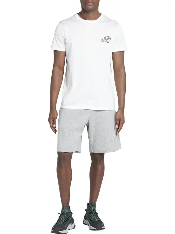 Moncler Double Logo Cotton Jersey T-shirt - White