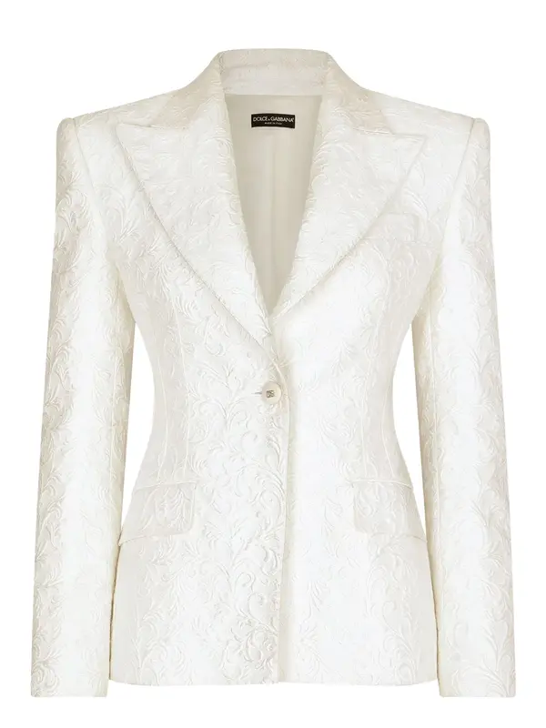 Dolce & Gabbana Turlington Brocade Blazer - White
