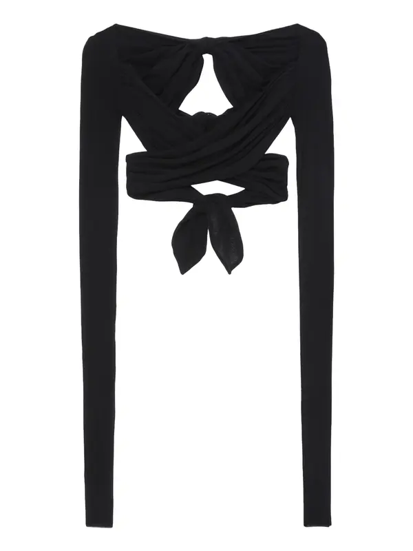Philosophy Di Lorenzo Serafini Bow-fastening Cropped Top - Black